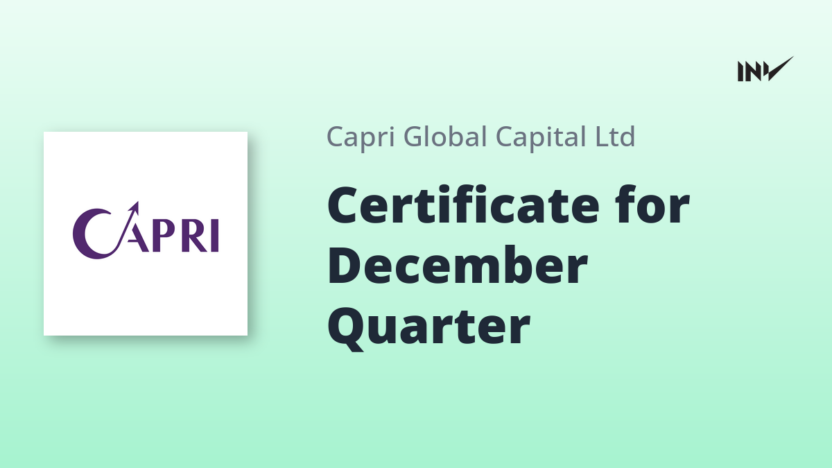 Capri Global Capital Certificate for Quarter Ended December 31, 2025 ...