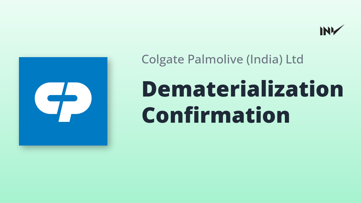 Colgate-Palmolive India Confirmation of Dematerialization for Q3 2026 ...