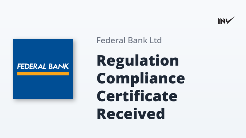 Federal Bank Certificate for Regulation 74(5) Compliance Received ...