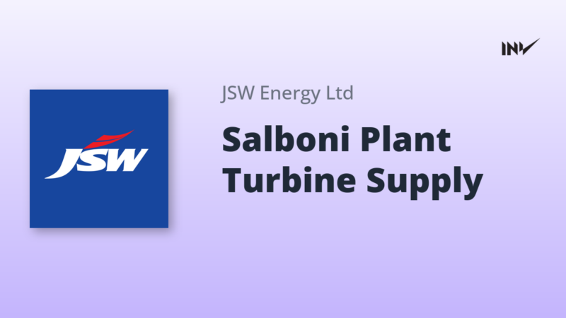JSW Energy Secures Turbine Supply for 1,600 MW Salboni Plant | InvestyWise