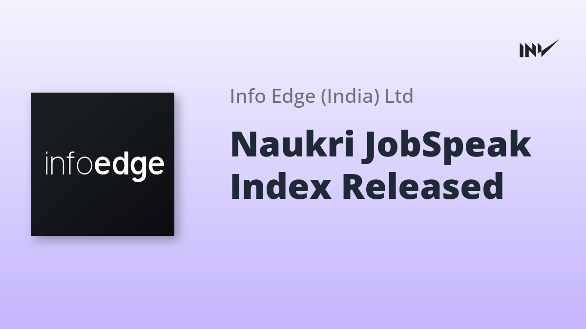 Info Edge Naukri JobSpeak Index for December 2025 Released | InvestyWise