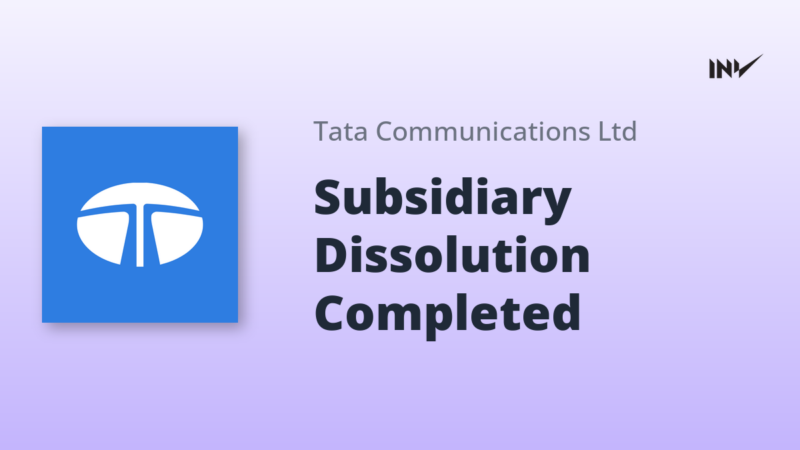 Tata Communications Dissolution of Wholly-Owned Indirect Subsidiary ...