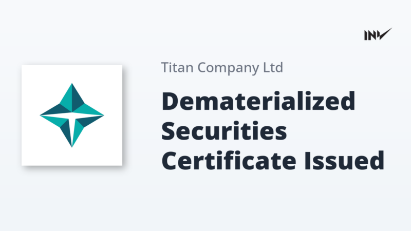 Titan Company Certificate for Dematerialized Securities - Quarter Ended ...